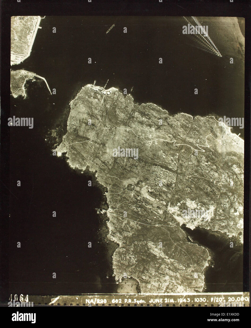 This aerial reconnaissance photo from World War II shows the use of ...