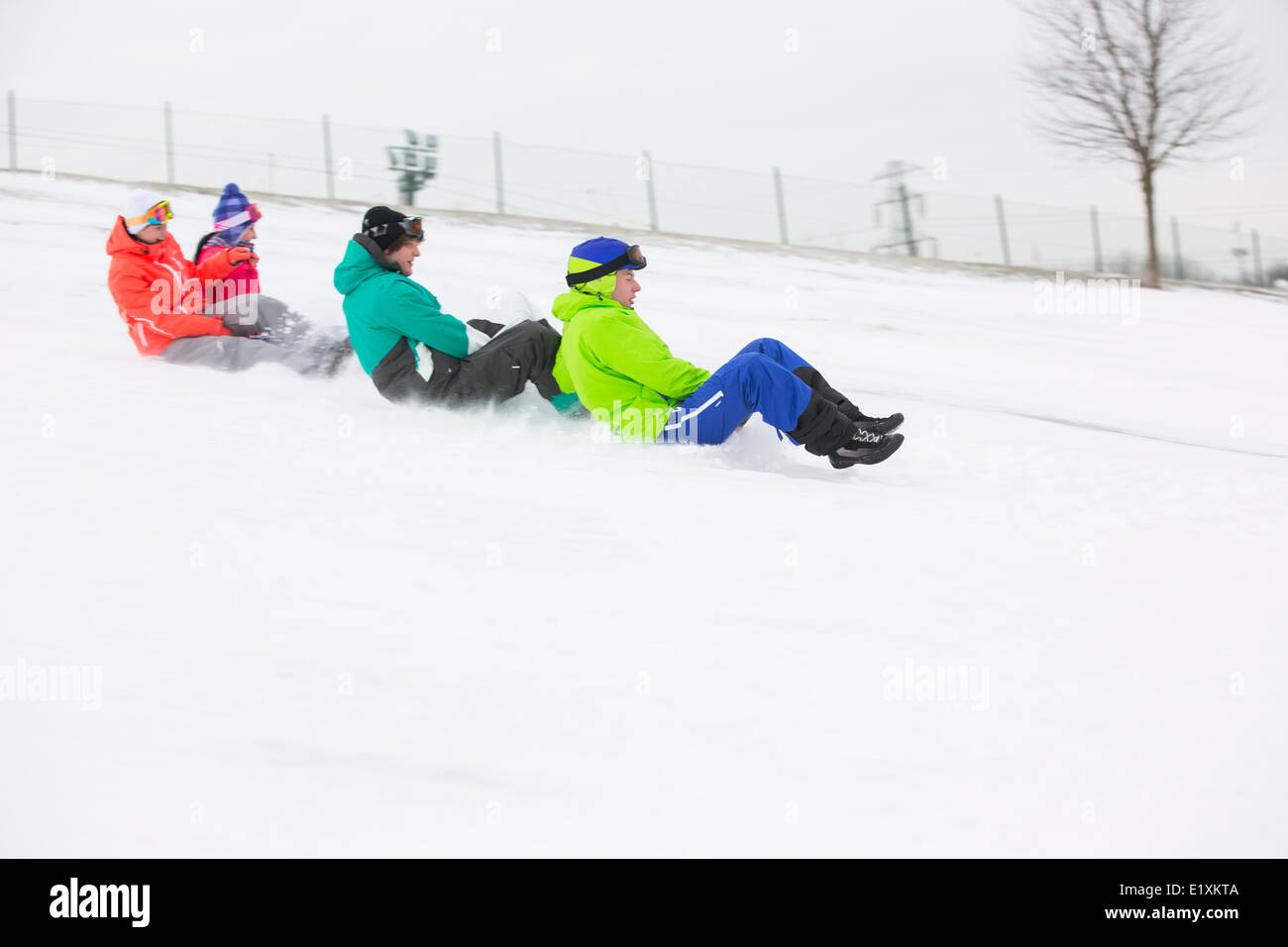 Sledging on the slope hi-res stock photography and images - Alamy