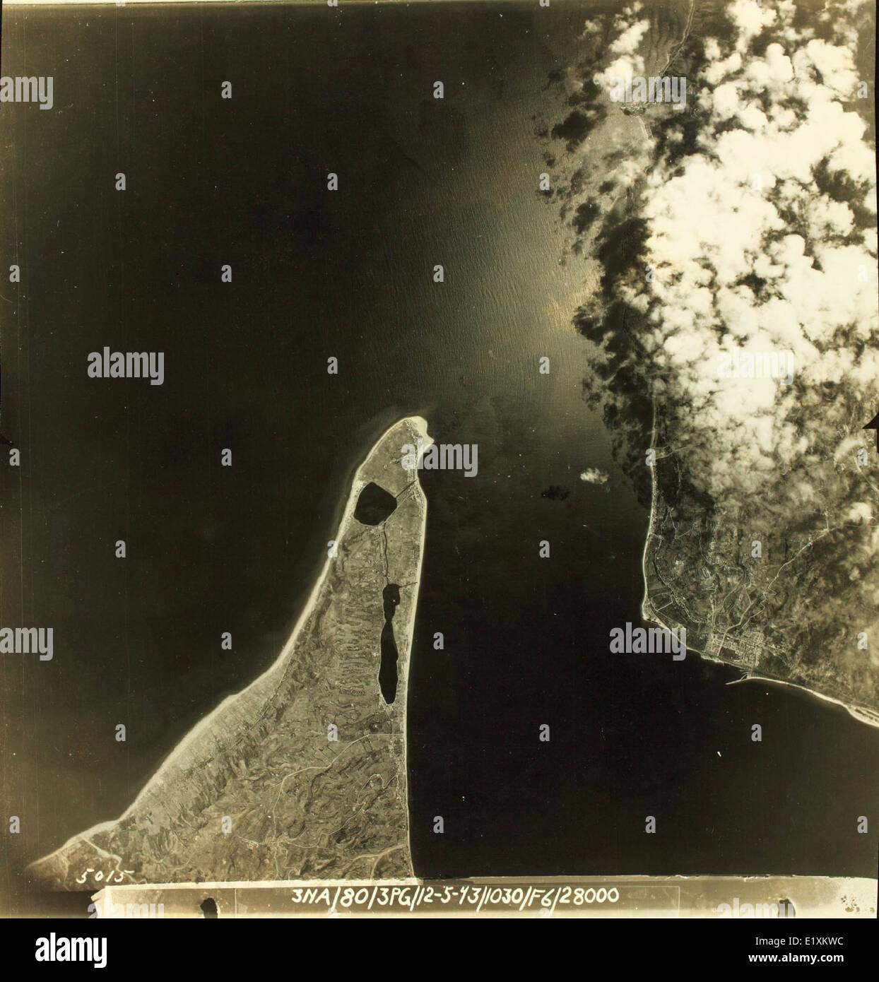This aerial reconnaissance photo, taken during World War II, shows the ...