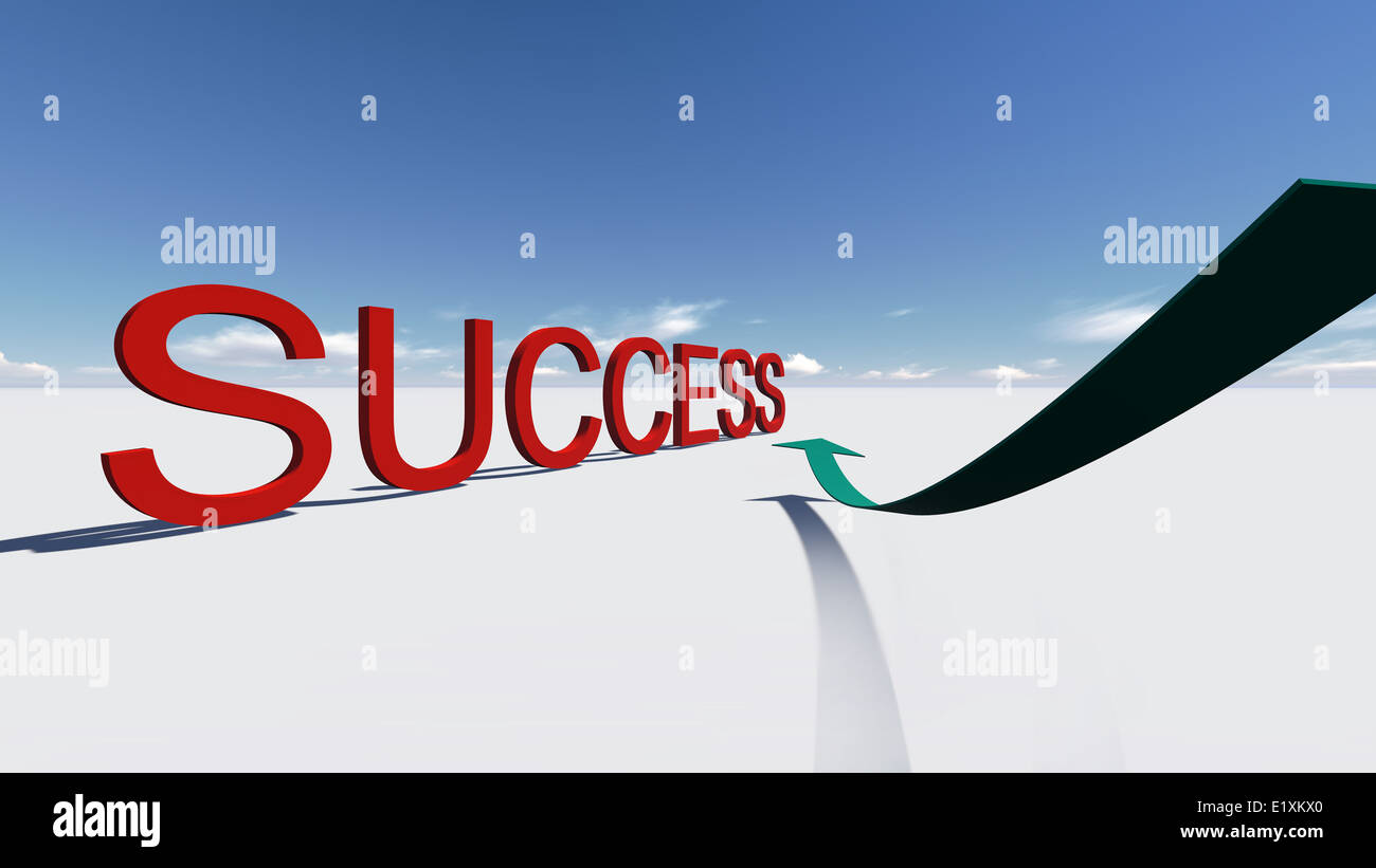 Success this way.Made in 3d software Stock Photo - Alamy