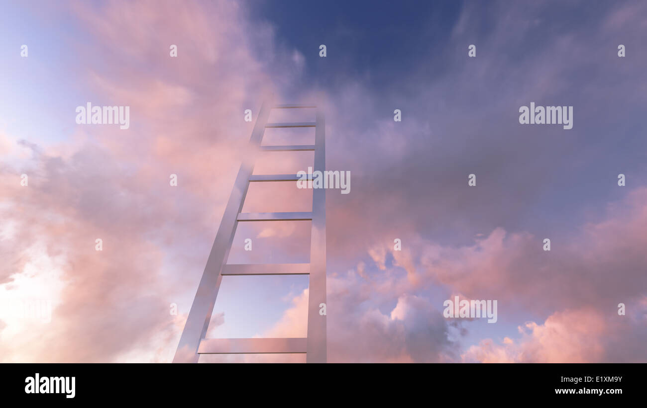 Ladders showing the pathway to the top Stock Photo - Alamy