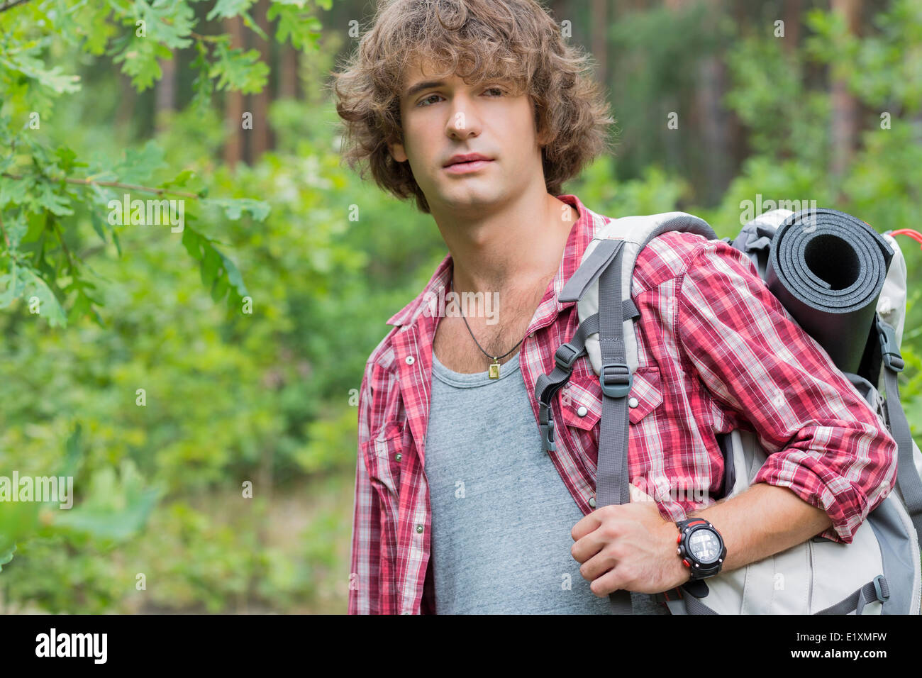 Hiker backpack forest hi-res stock photography and images - Alamy