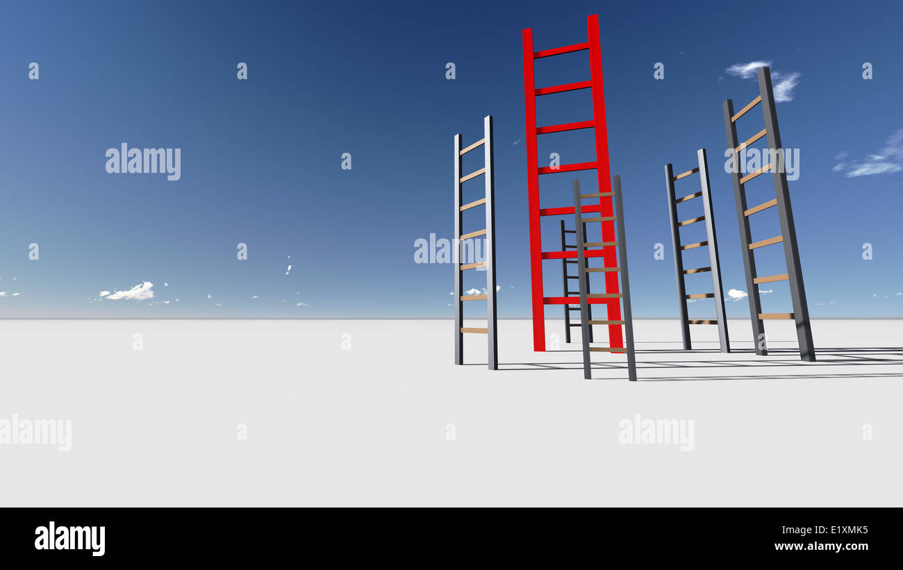 Ladder of Success made in 3d software Stock Photo - Alamy