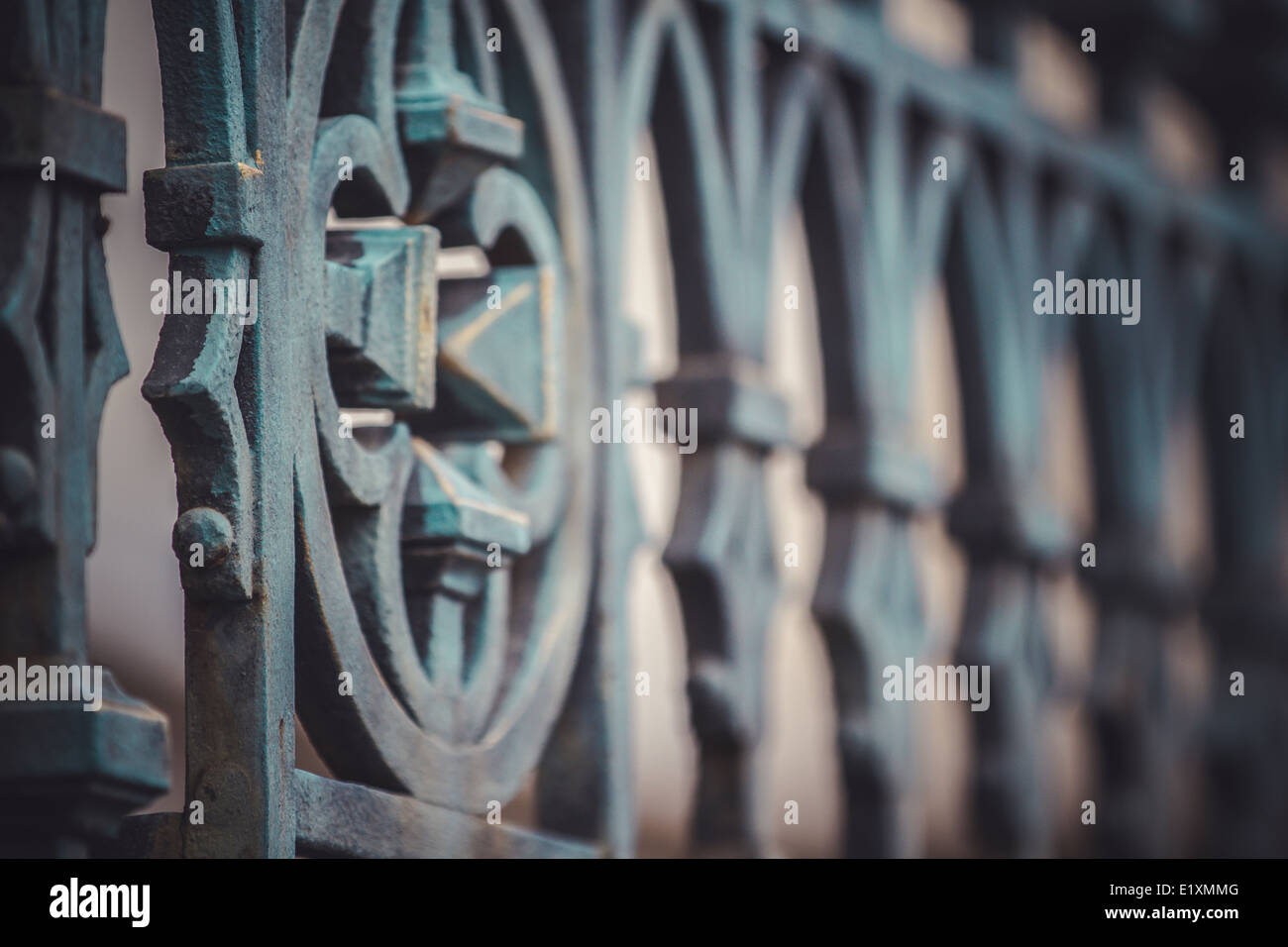 iron cross, fence with decorative metal flourishes Stock Photo - Alamy