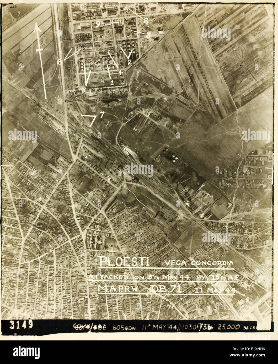 Reconnaissance Photo Aerial View Ploesti Romania Stock Photo - Alamy