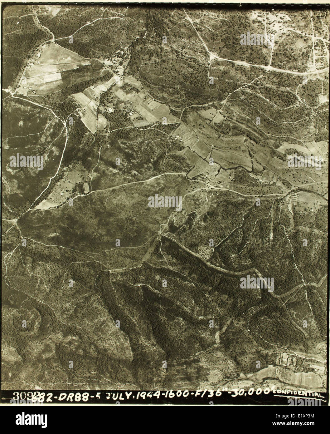 This aerial reconnaissance photo taken during World War II shows ...