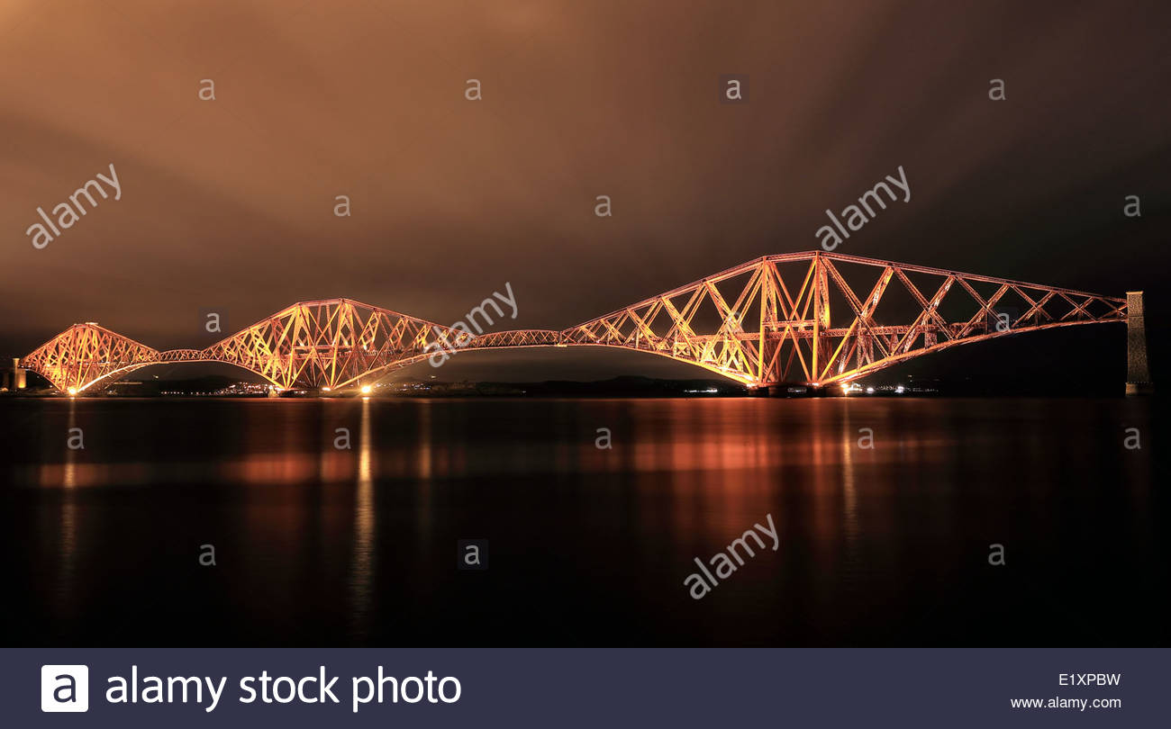 Forth Bridges At Night High Resolution Stock Photography and Images - Alamy
