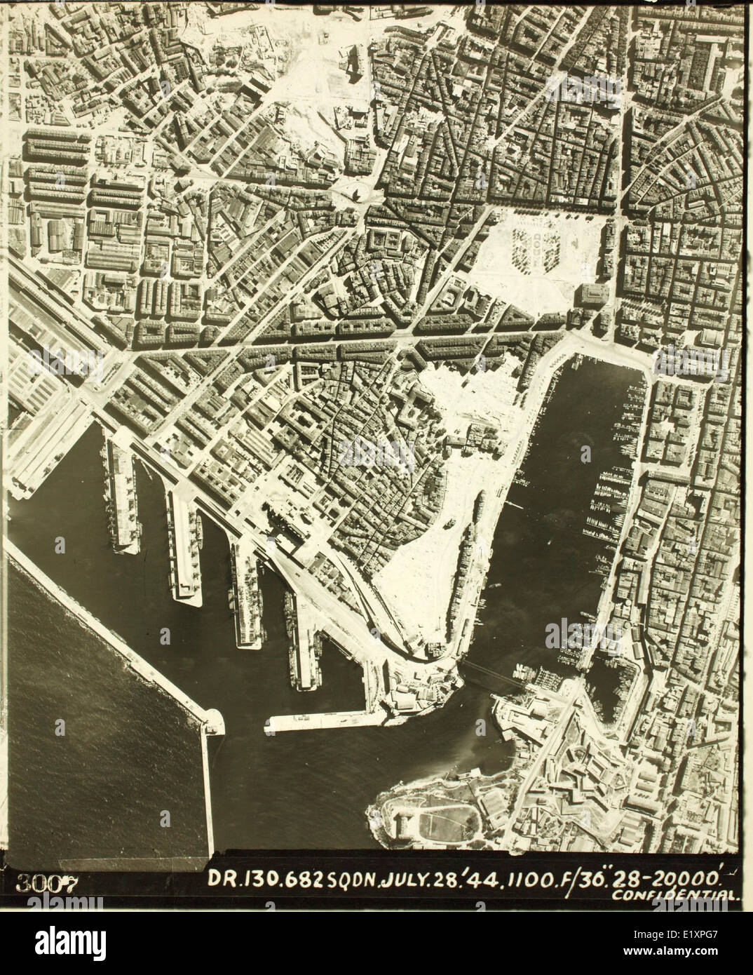 This reconnaissance aerial photo taken between 1941 and 1945 shows ...