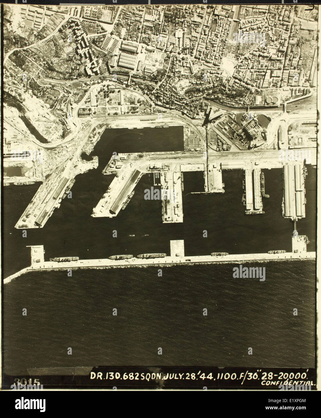 Aerial reconnaissance photo of Toulon, France, taken during World War ...