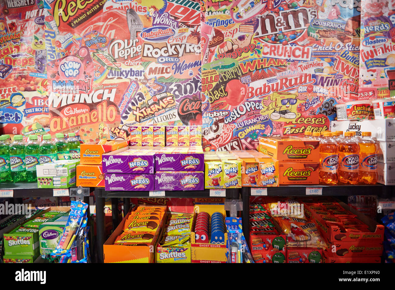 Sweets or candy on display Stock Photo - Alamy