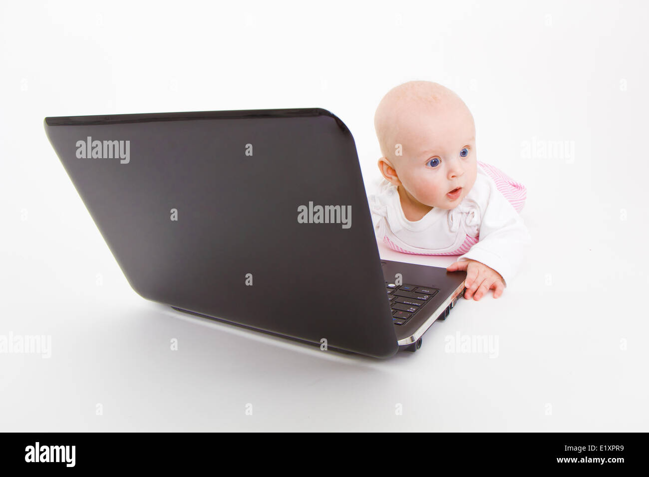baby with laptop Stock Photo - Alamy