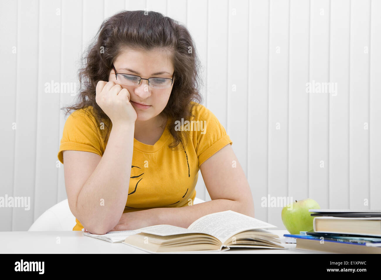 The tired student Stock Photo - Alamy