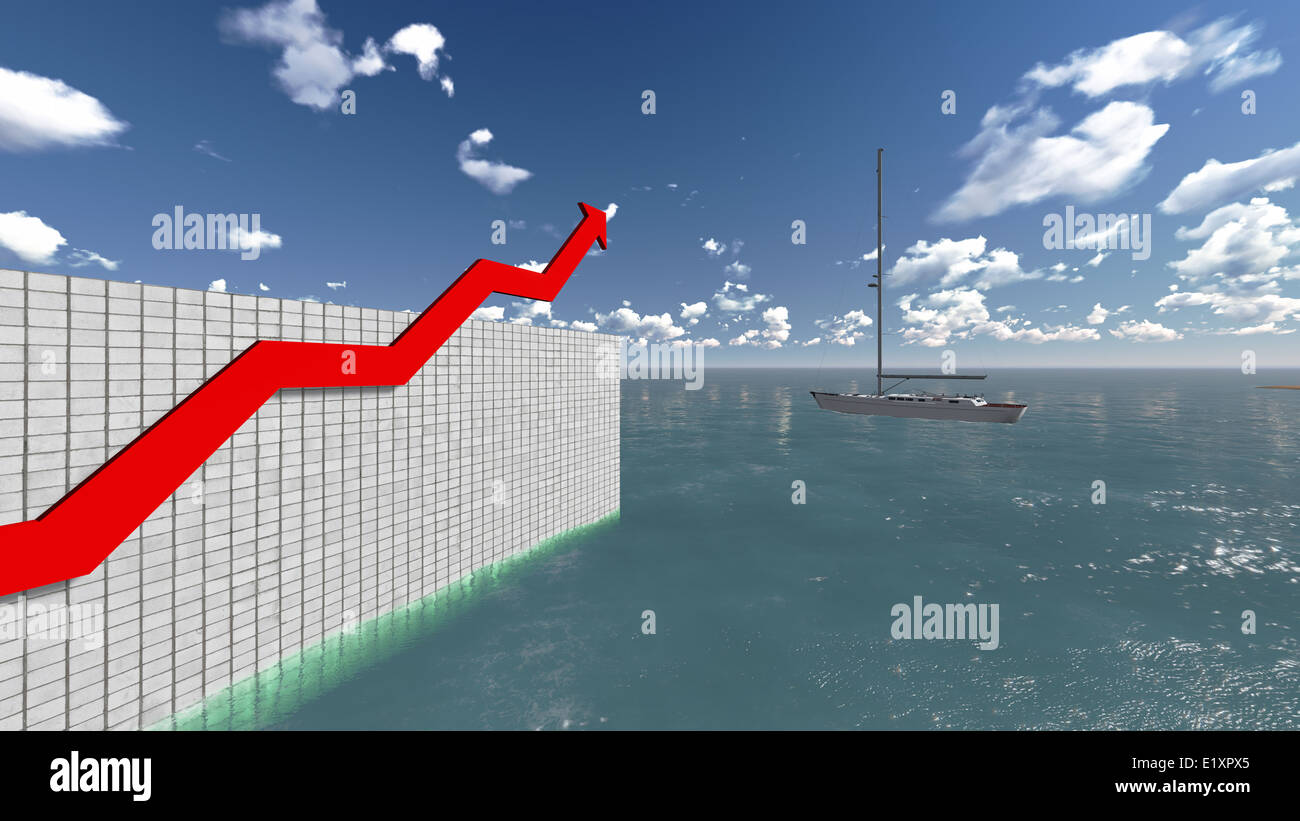 business graph monument under blue sky made in 3d software Stock Photo ...