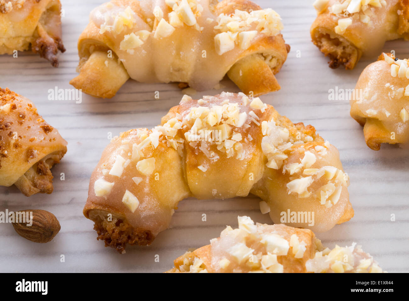 Sweetness Mini almond croissant Stock Photo - Alamy