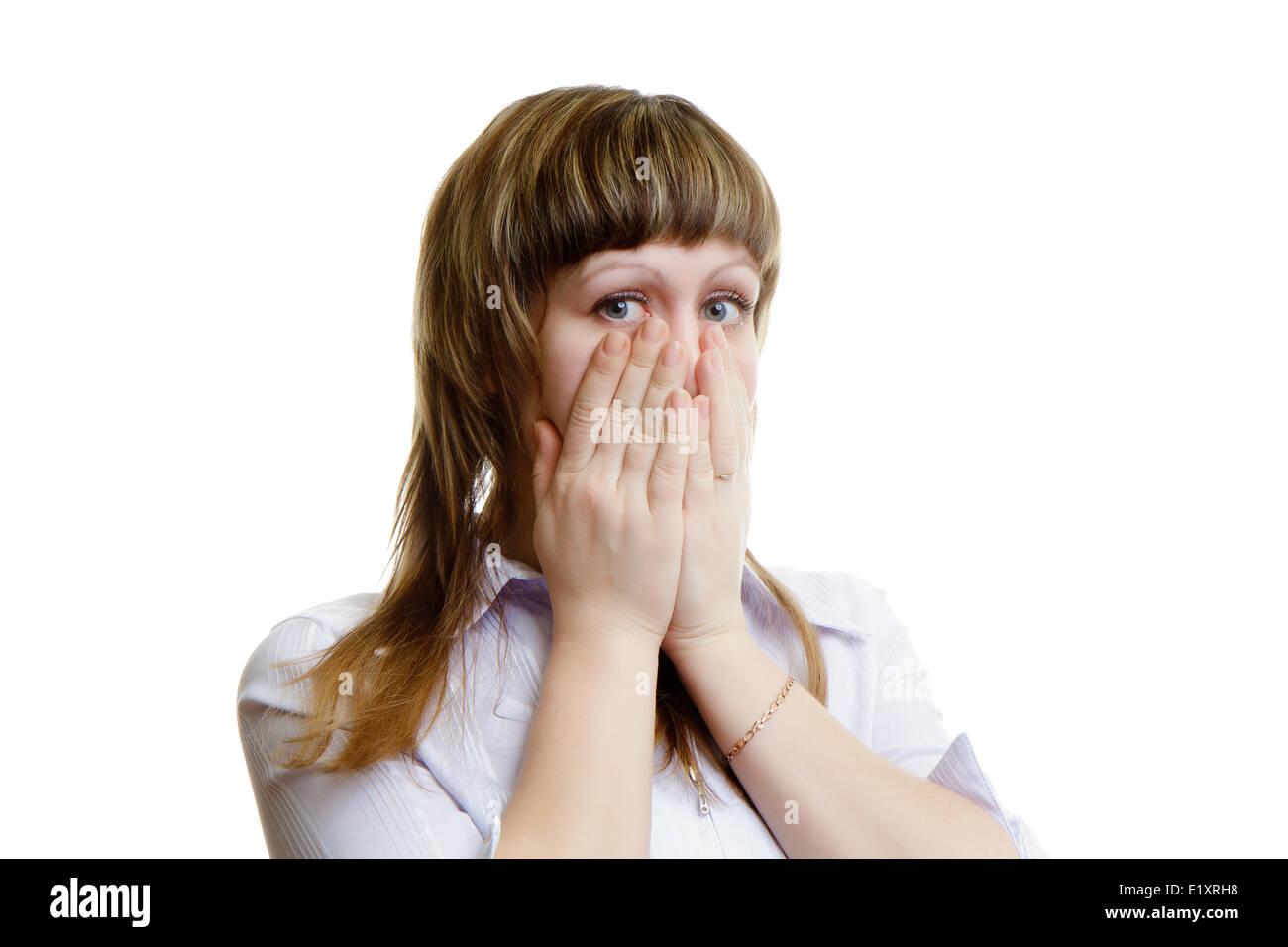 frightened young woman Stock Photo - Alamy