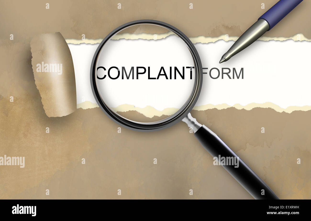 Complaint form made in 2d software Stock Photo - Alamy