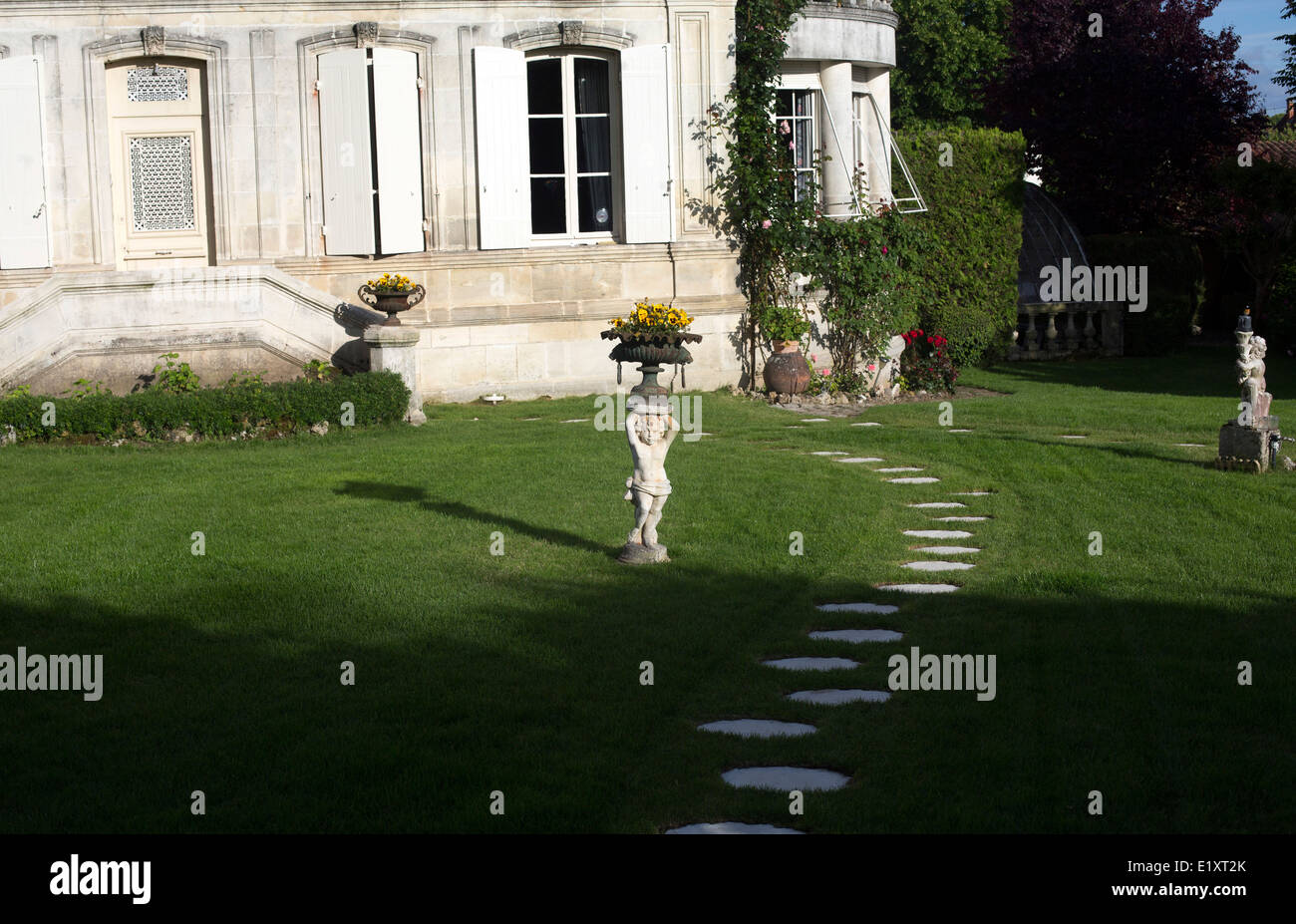 Garden ornament statue secret garden path France Stock Photo - Alamy