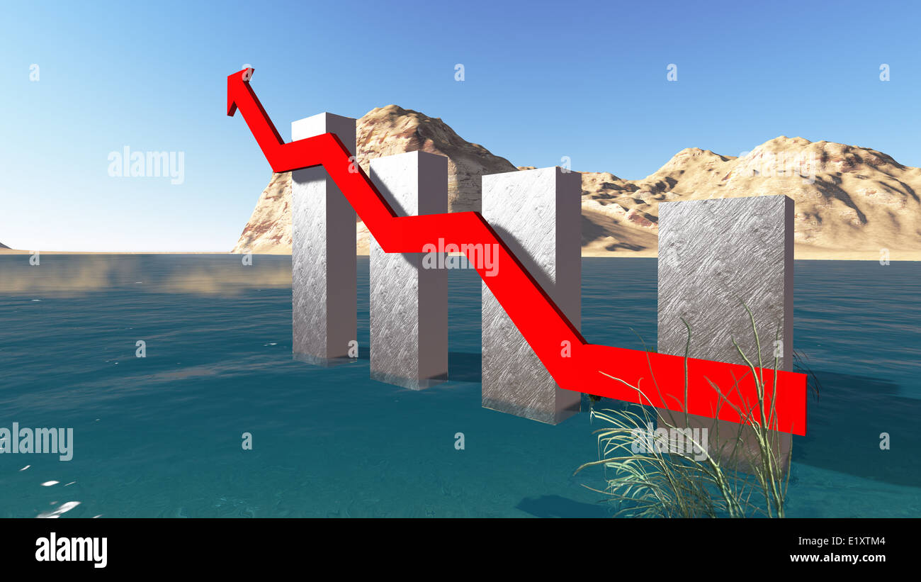 business graph monument under blue sky made in 3d software Stock Photo ...