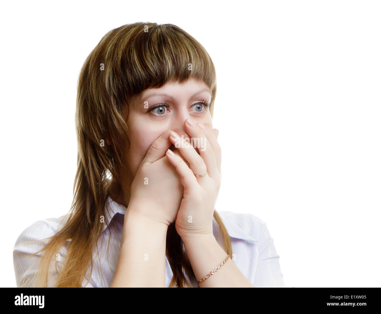 frightened young woman Stock Photo - Alamy