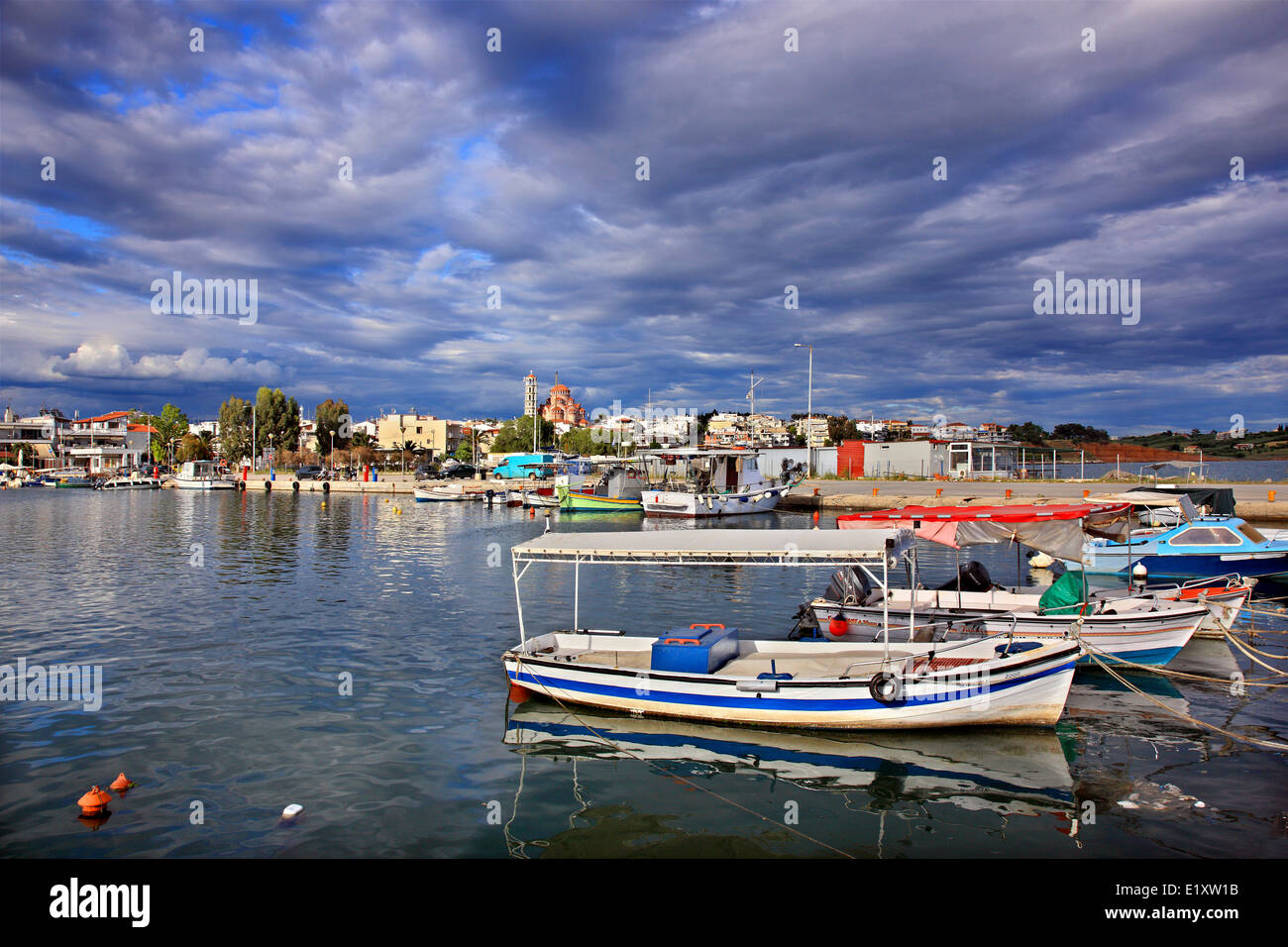 The fishing port of Nea Moudania, Nea Propontida municipality ...