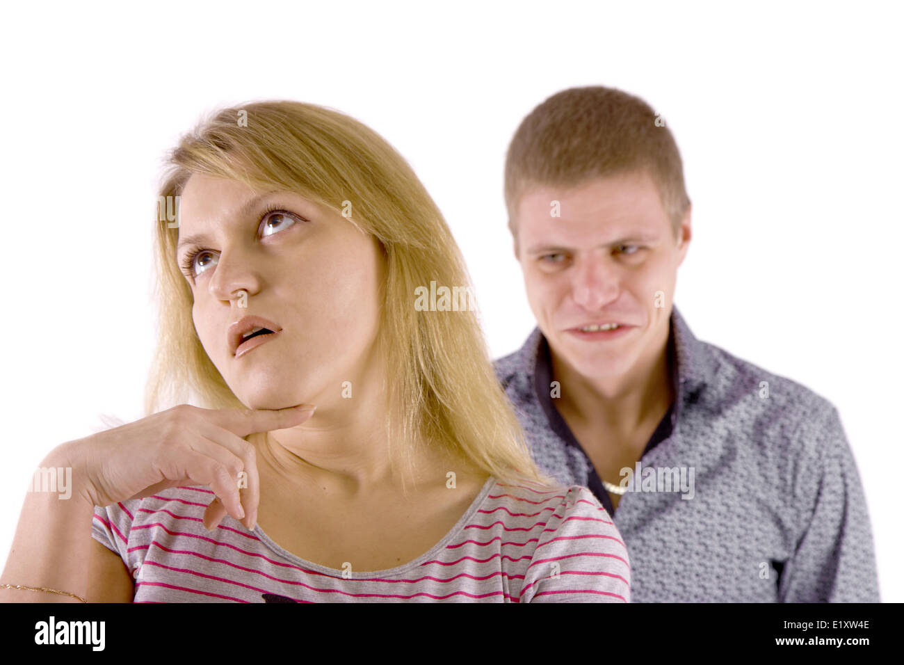 Family quarrel. white background Stock Photo - Alamy