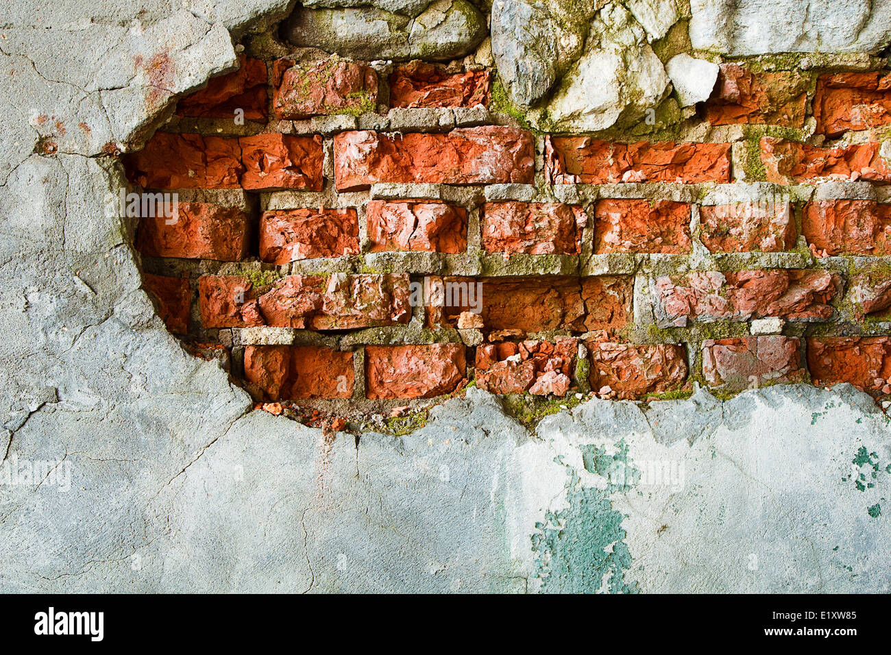 The destruction of a brick wall Stock Photo - Alamy