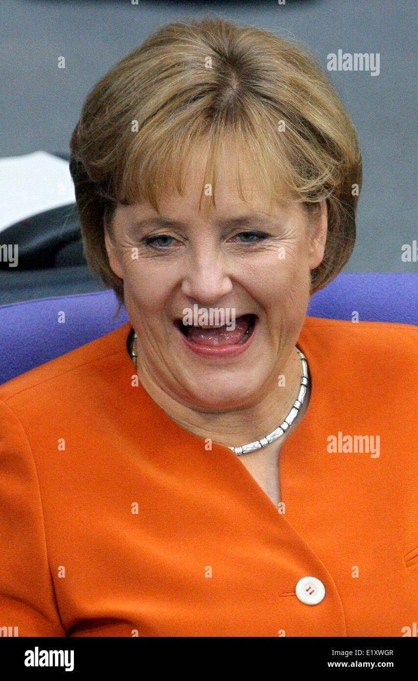 Angela Merkel smiles during the budget debate on the 12th of September ...