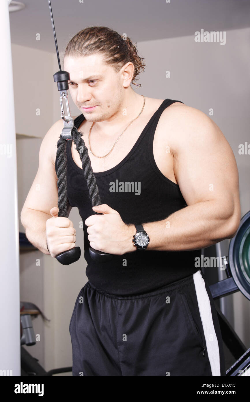 Big guy at exercise Stock Photo - Alamy