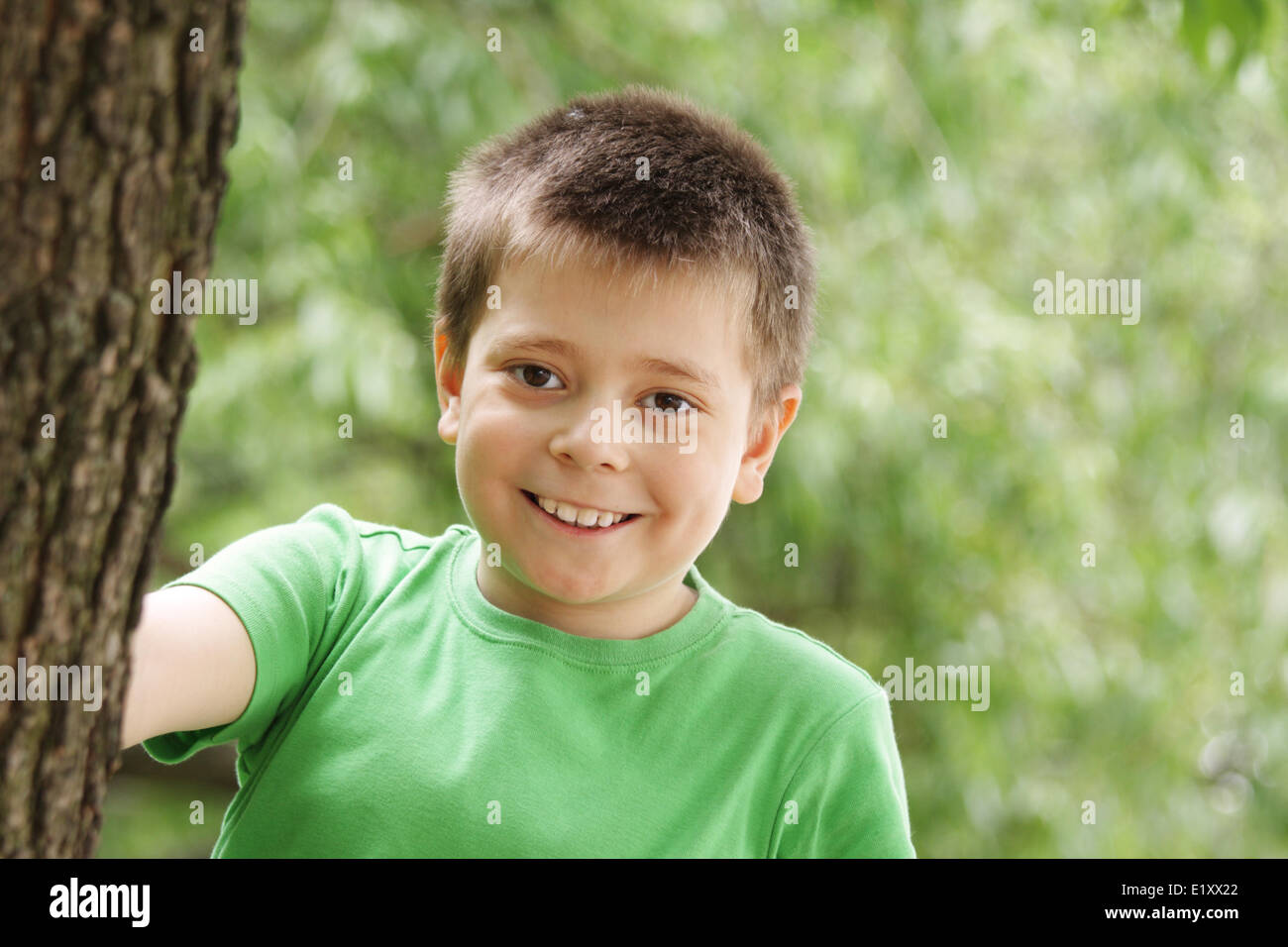 Smiling boy outdoor Stock Photo - Alamy
