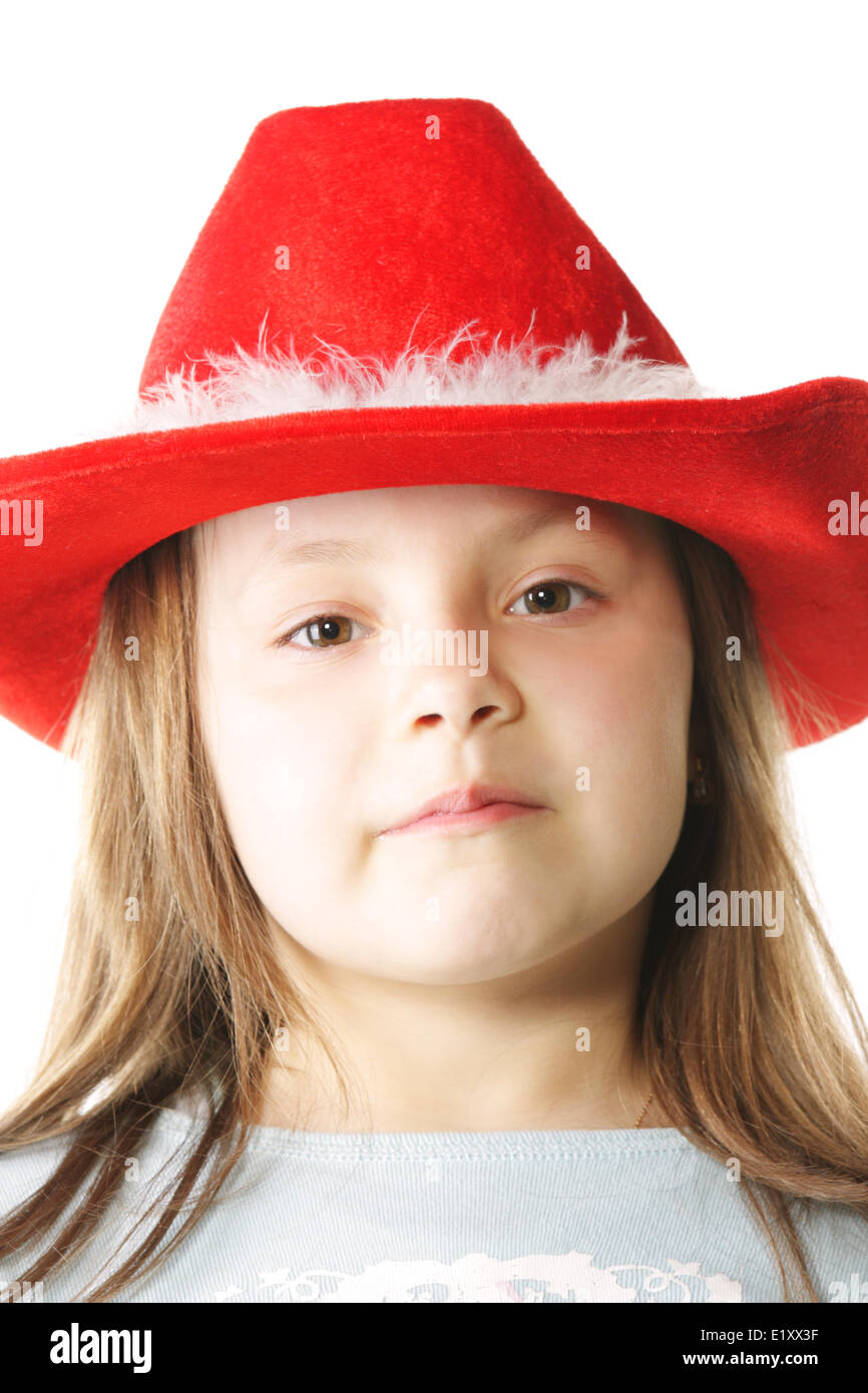 Little girl in red hat Stock Photo - Alamy