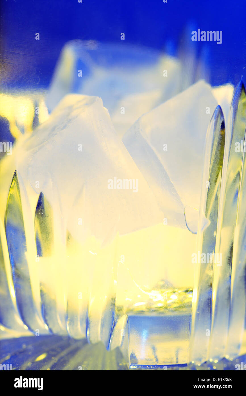 Colored ice in glass closeup Stock Photo - Alamy