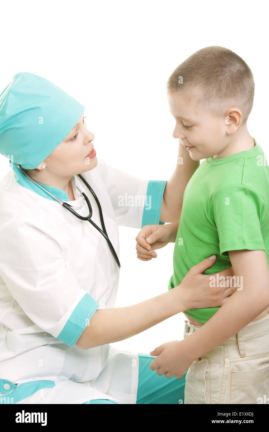 Boy and doctor Stock Photo - Alamy