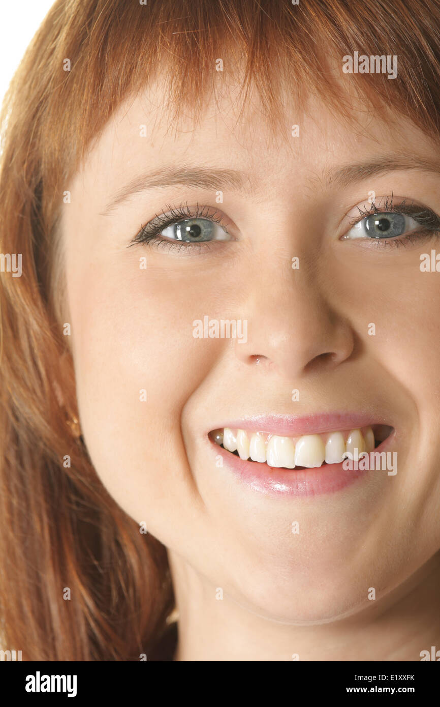 Smiling redhead face Stock Photo - Alamy