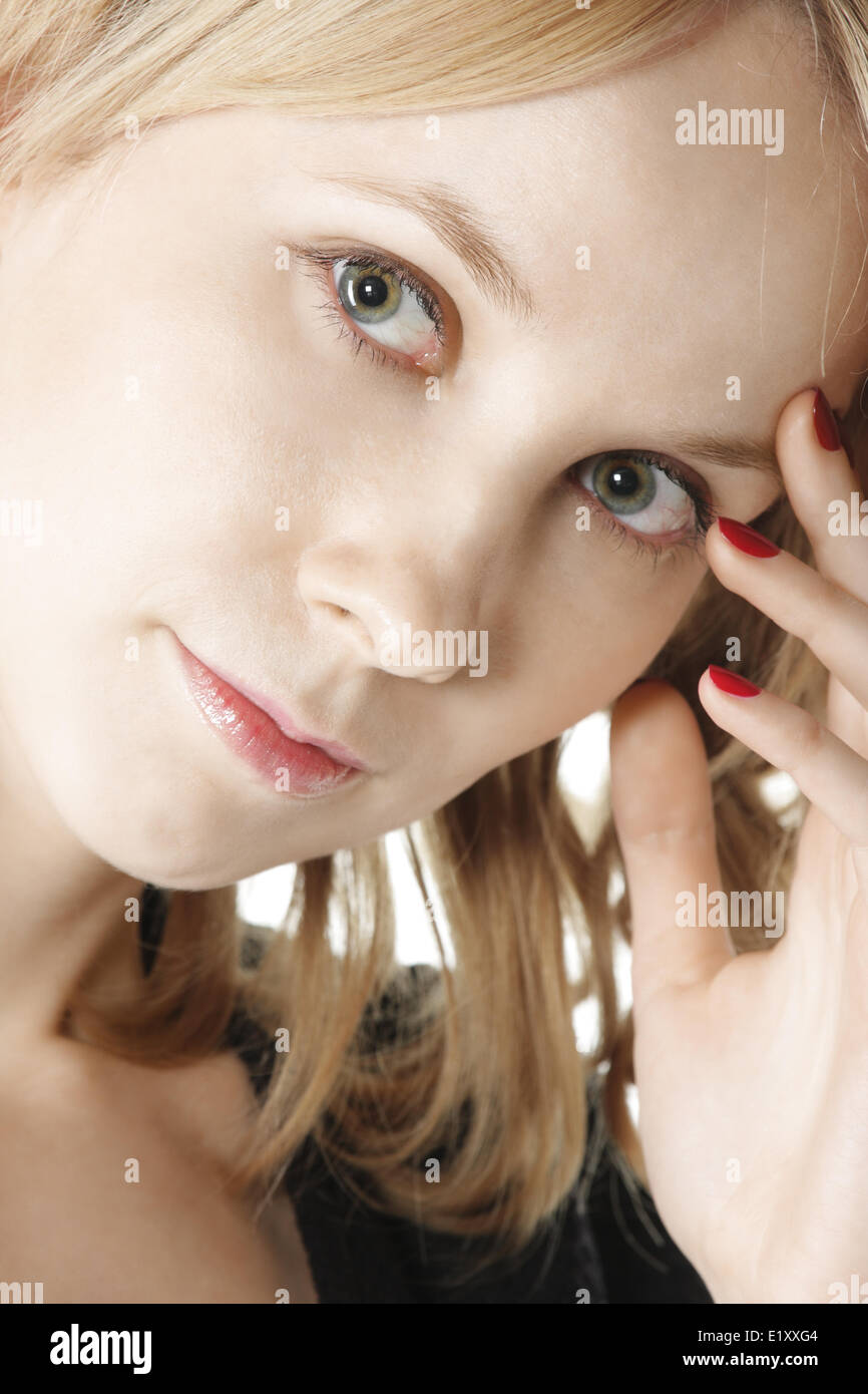 Closeup woman portrait Stock Photo - Alamy Closeup woman portrait Stock Photo - Alamy