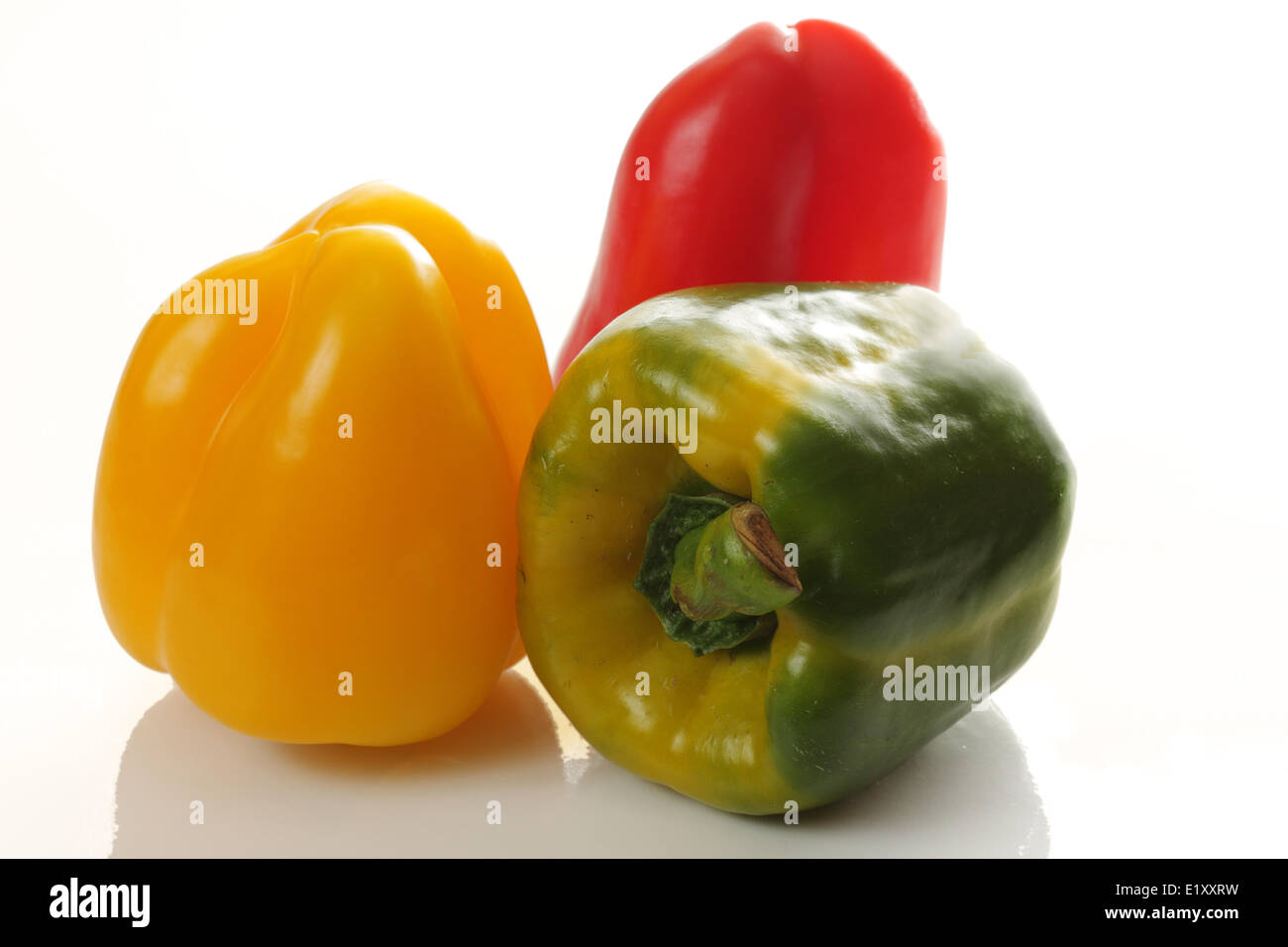 Three various bellpeppers Stock Photo - Alamy