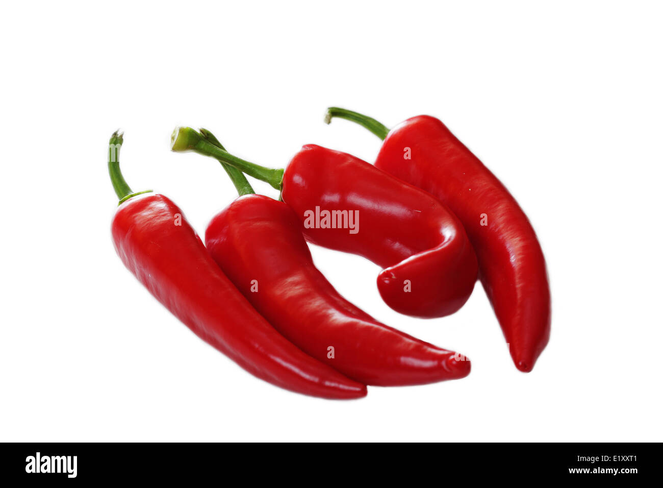 Four chili peppers Stock Photo - Alamy