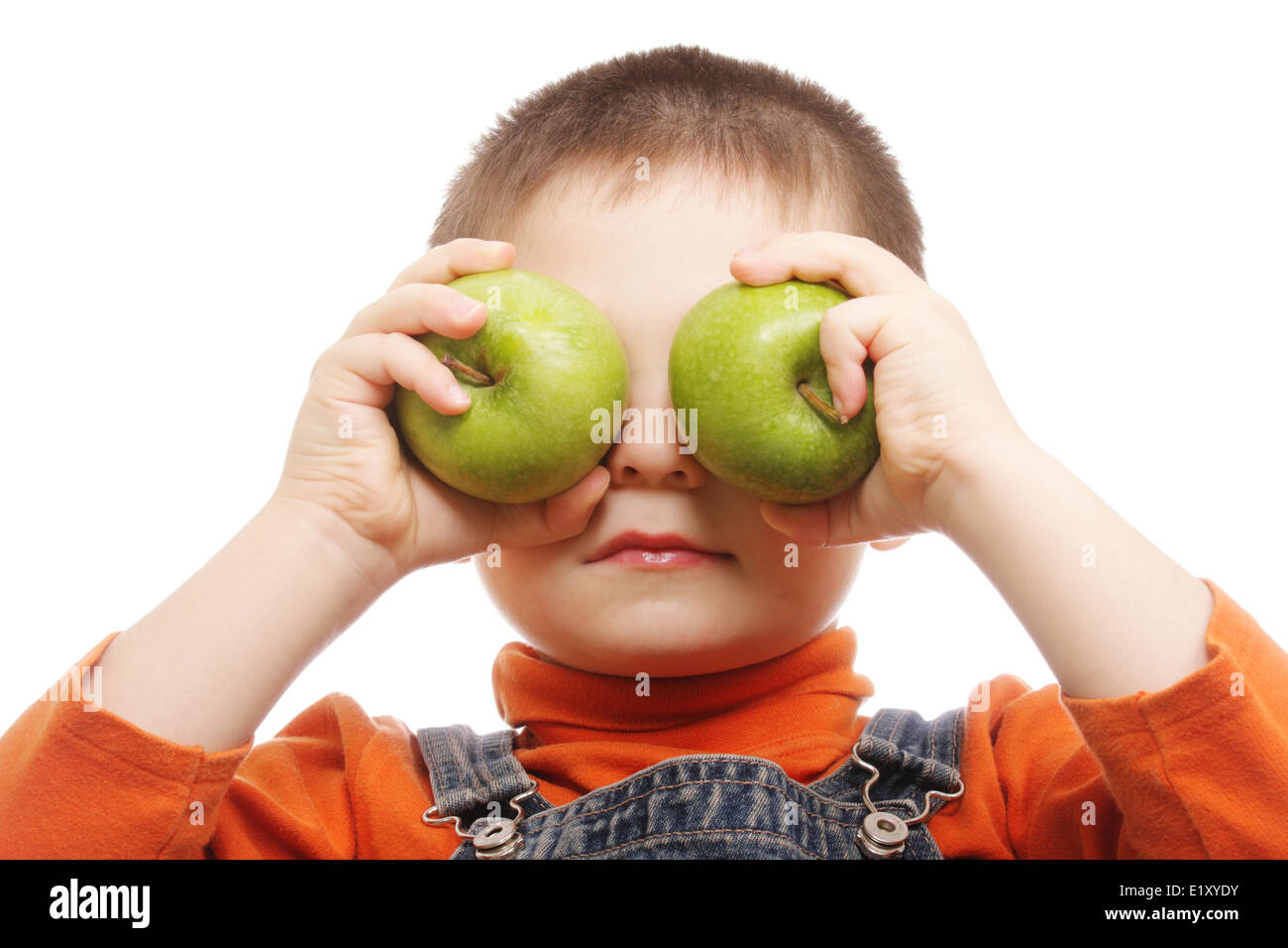 Green apple eyes Stock Photo - Alamy