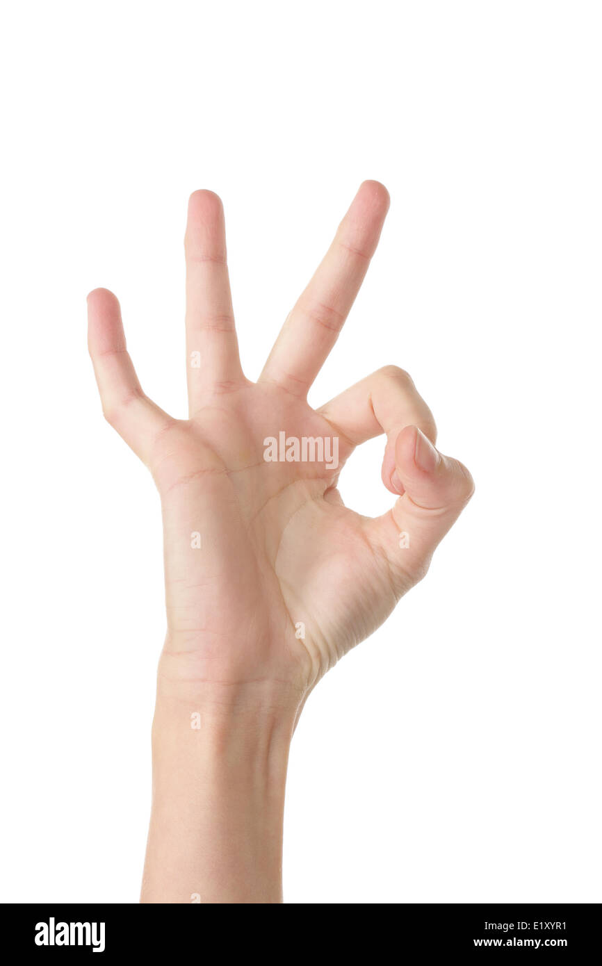 Hand gesture okay Cut Out Stock Images & Pictures - Alamy