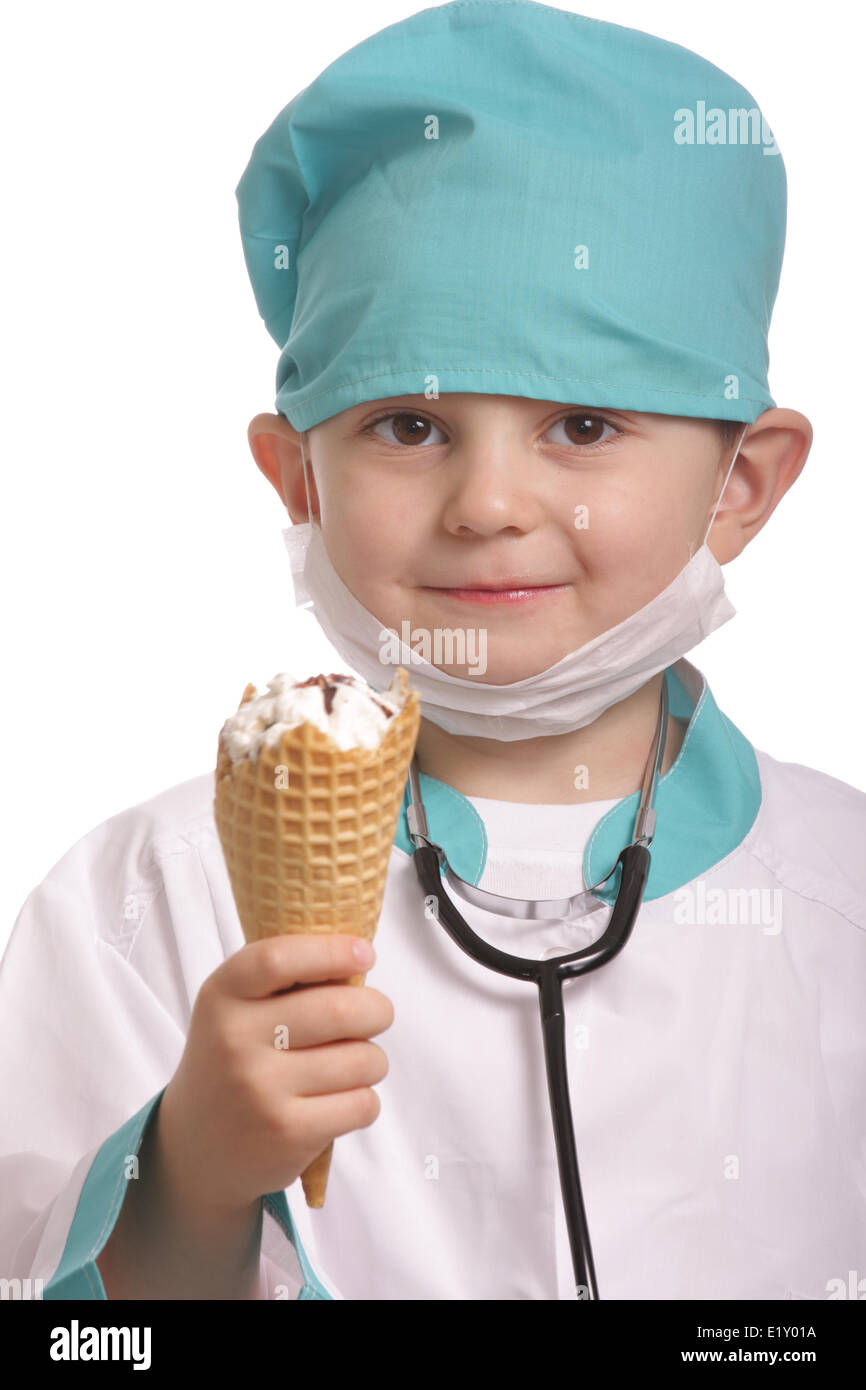Doctor with ice-cream Stock Photo - Alamy