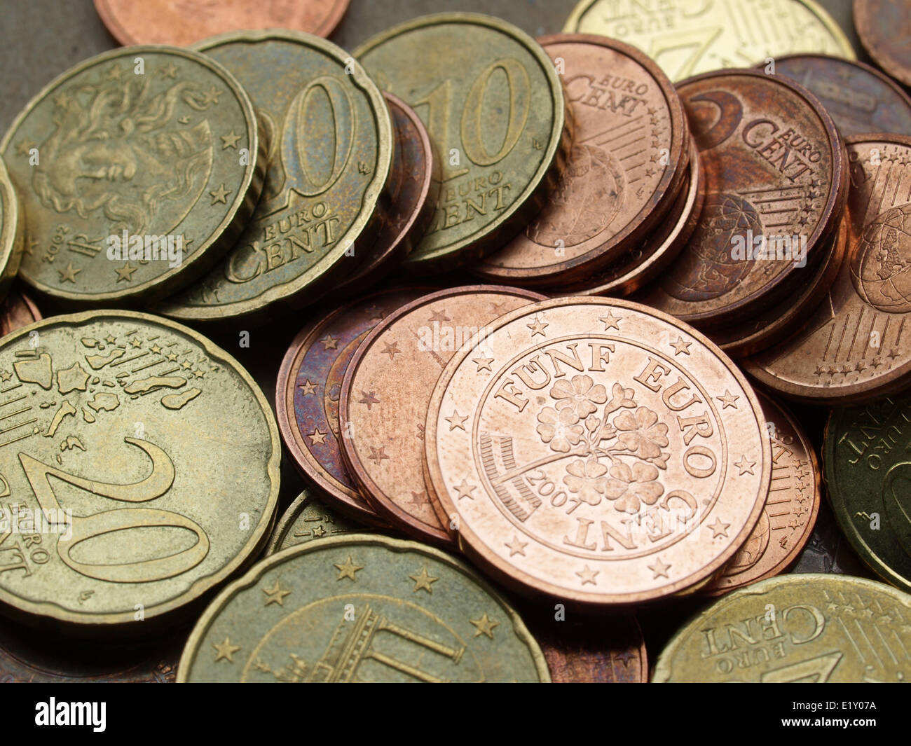 Euro coins background Stock Photo - Alamy