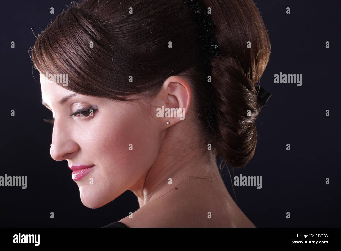Pretty girl head Stock Photo - Alamy