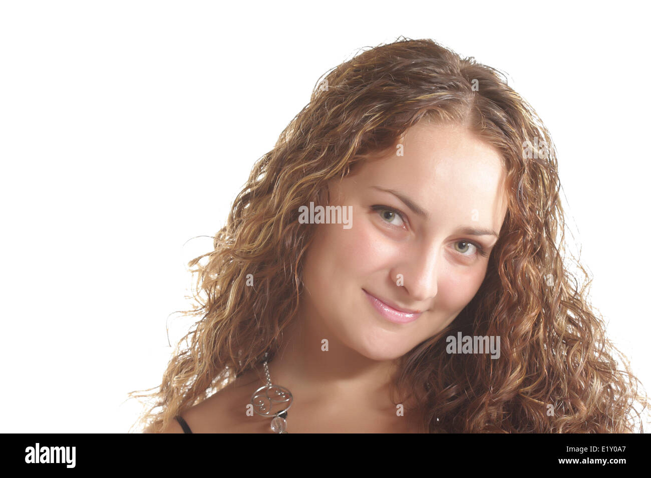 Portrait of girl with soft smile Stock Photo - Alamy