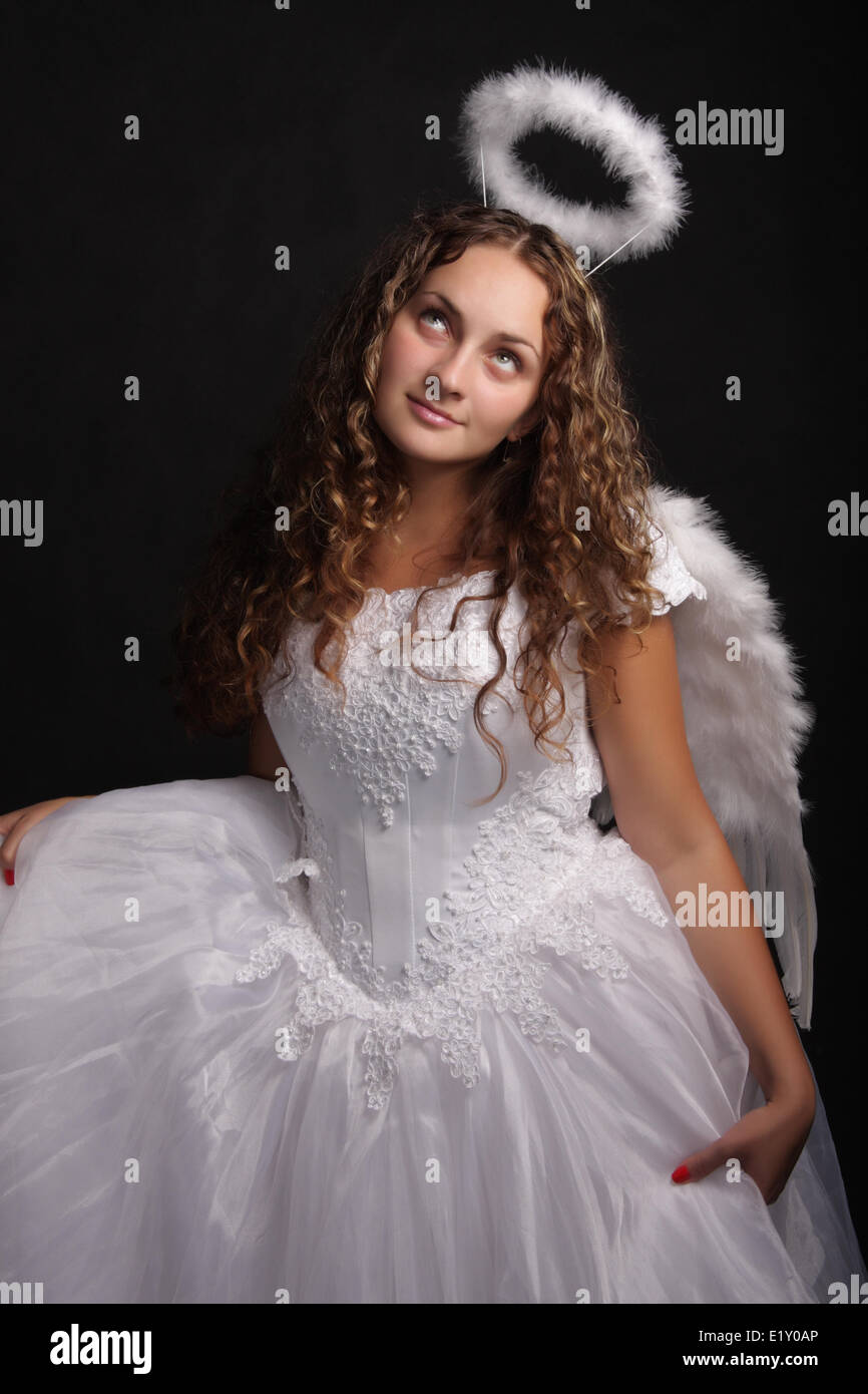 Angel looking up Stock Photo - Alamy