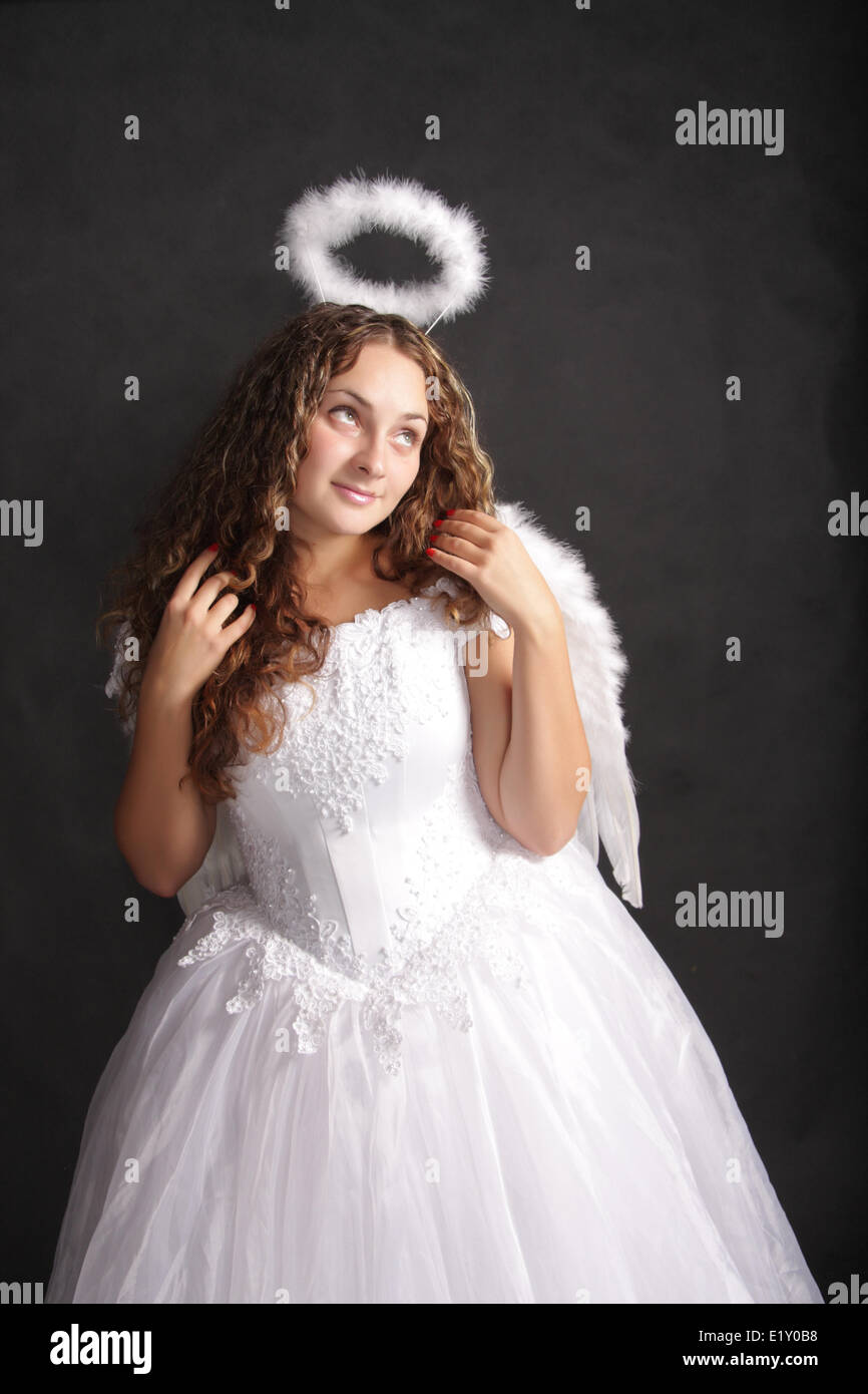 Angel looking up-left Stock Photo - Alamy
