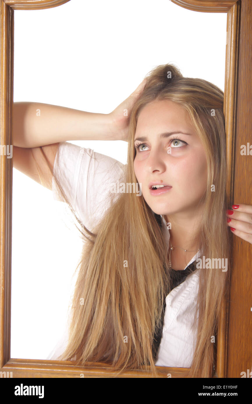 Perplexed with frame Stock Photo - Alamy