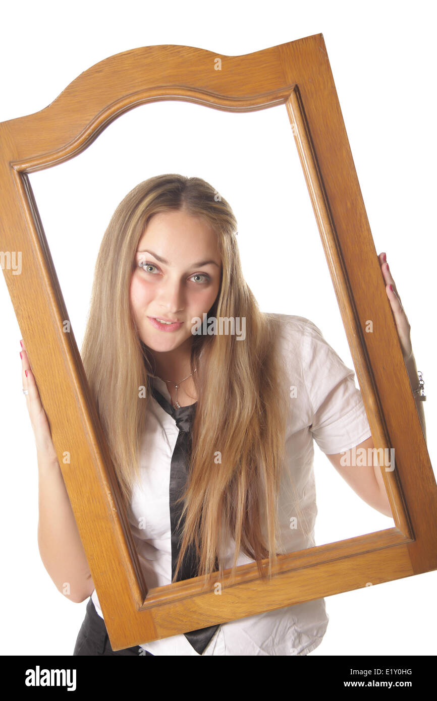 Girl in frame Stock Photo - Alamy