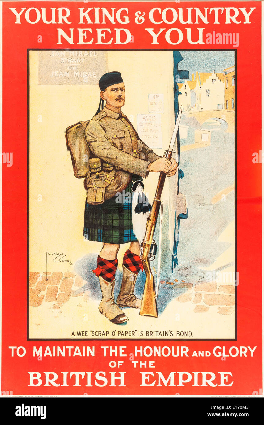 British First World War recruitment poster Stock Photo - Alamy