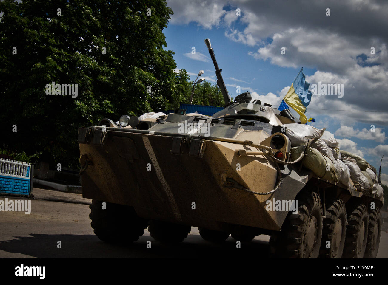Donbas, Donetsk, Ukraine. 10th June, 2014. Military APC passes the ...