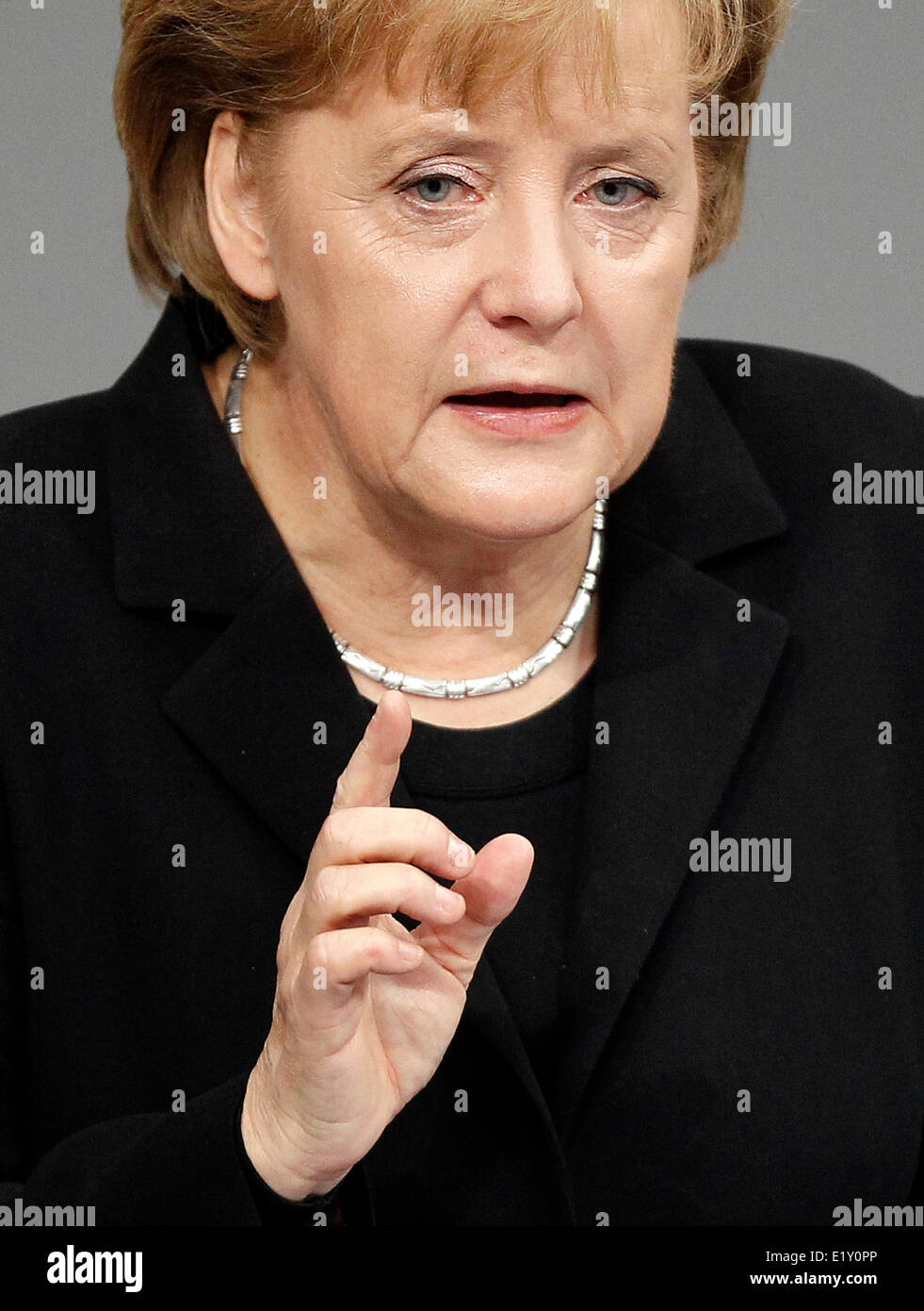 German chancellor Angela Merkel speaks during the budget debate in the ...