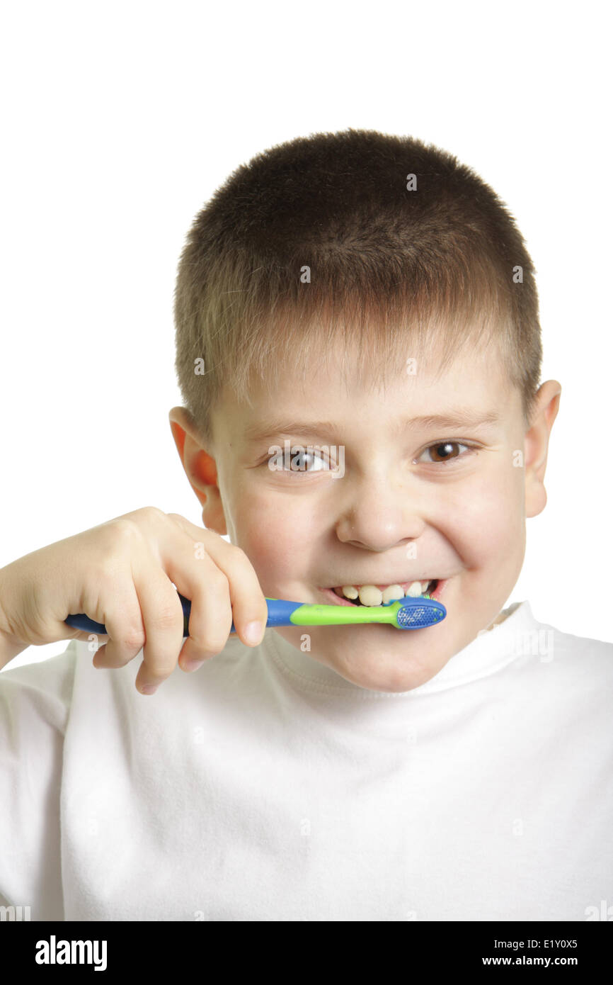 Teeth brushing with smile Stock Photo - Alamy